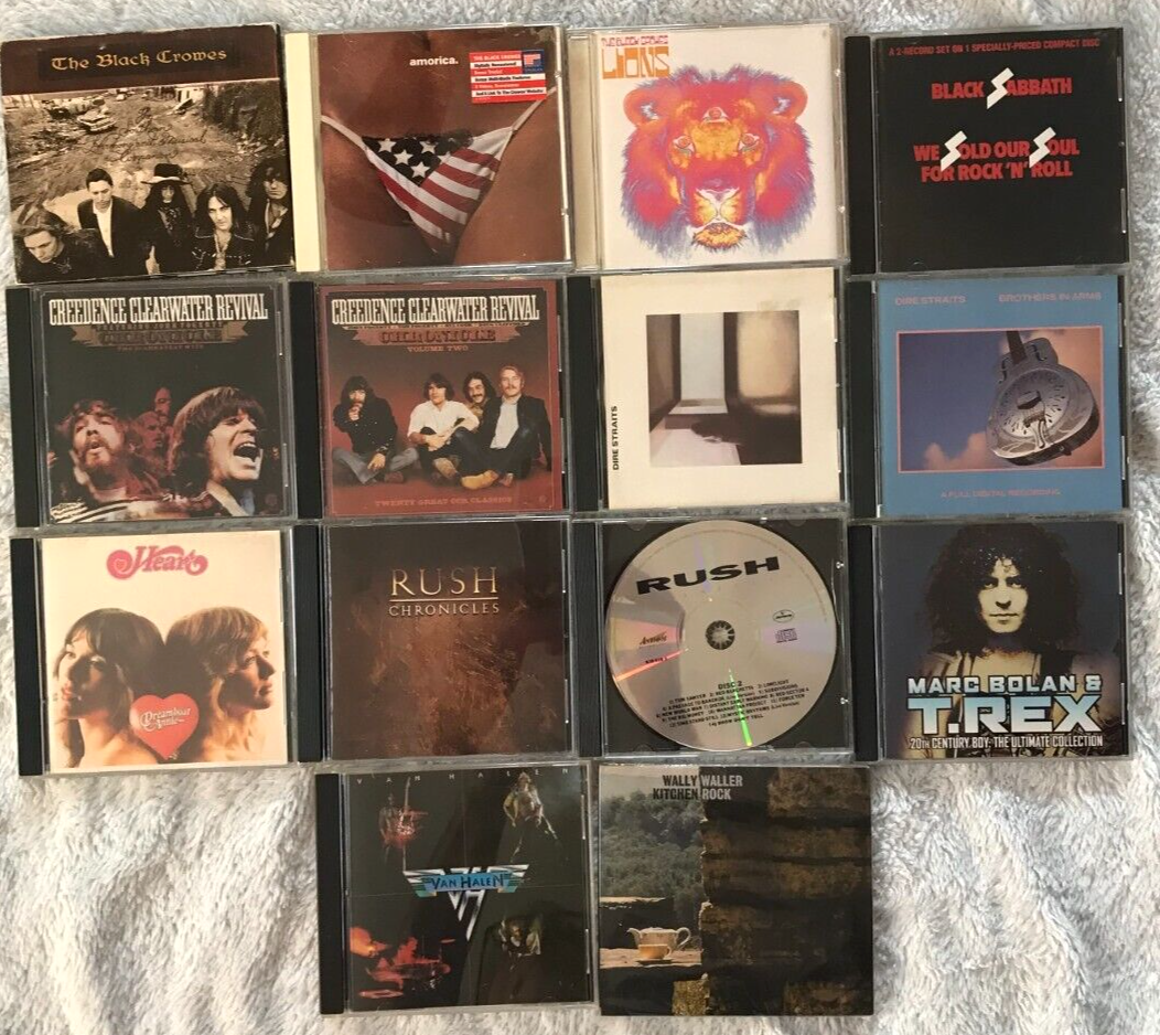 Lot of 12 Classic Rock CDs-Rush, Heart, Van Halen, Black Crowes ...