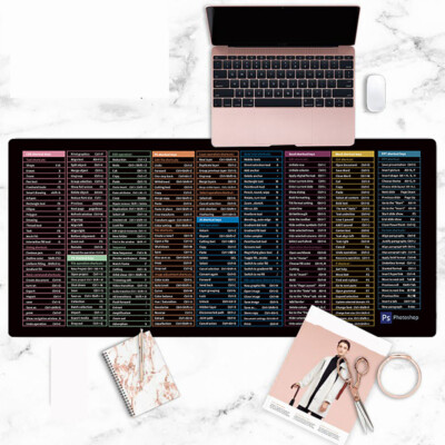 New Mouse Pad CDR/EXCEL/Word/Excel/PPT/AI/PR Shortcut Keys Desk Pad Mat ...