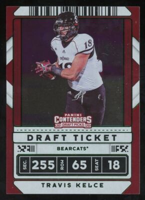 2020 Panini Contenders Draft Picks Travis Kelce Draft Ticket Green ...