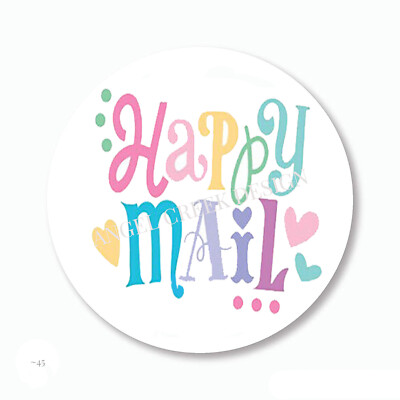 Pretty Pastel Happy Mail Labels Scrapbook Stickers Envelope Seals ...