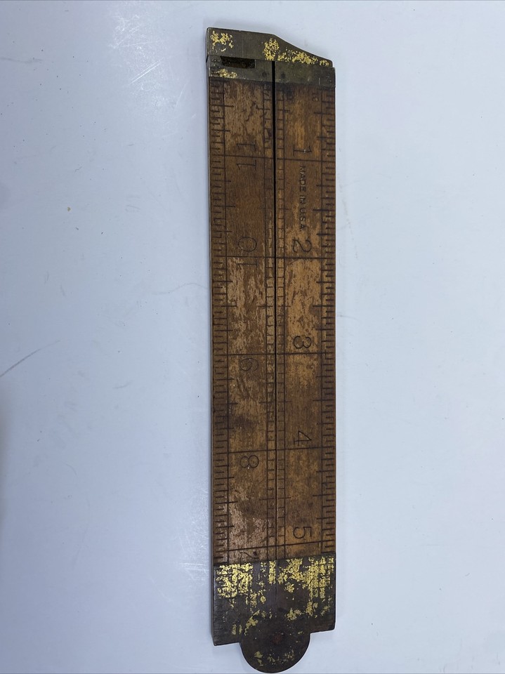 Vintage Stanley Boxwood, Brass Rule, Ruler No 36 1/2 R, Caliper Folding ...