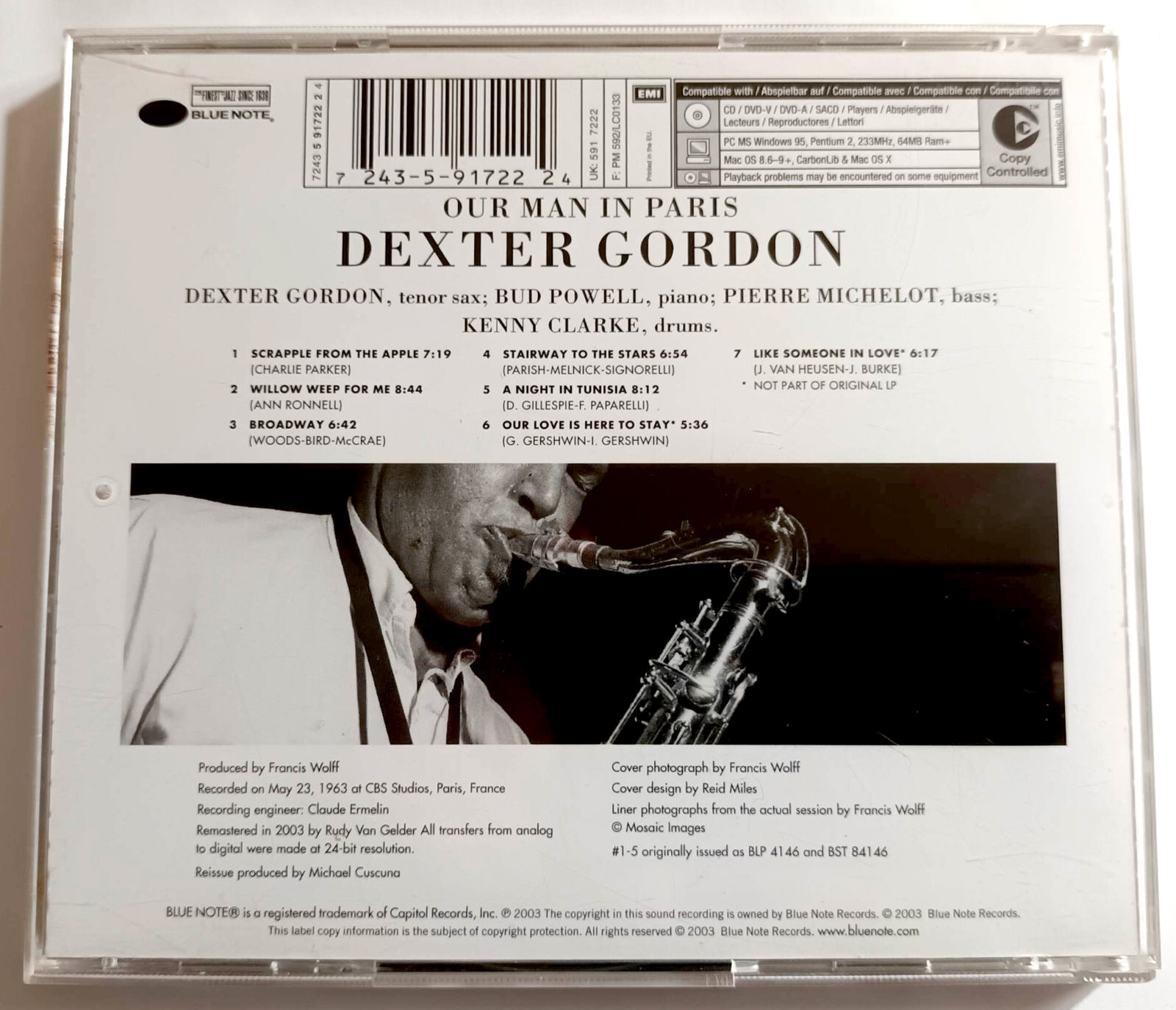 CD Dexter GORDON ( Jazz, Hard Bop) - Our man in Paris - Blue Note 2003 ...