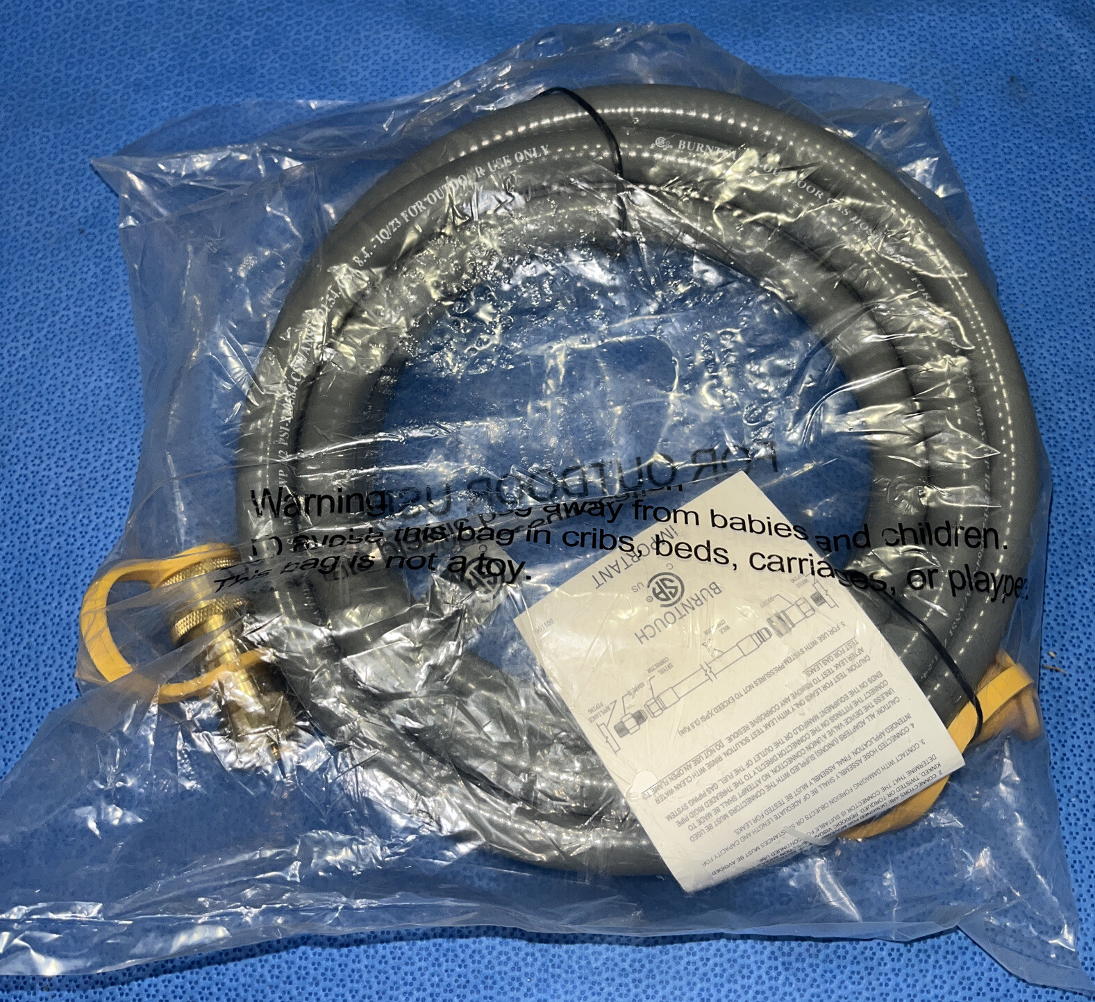 CALPOSE 15 Feet 3/8 inch ID Natural Gas Grill Hose with Quick Connect ...