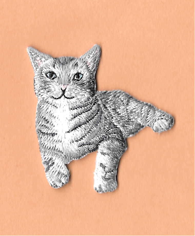 Cat - Gray & White Domestic - Pet - Embroidered Iron On Applique Patch ...