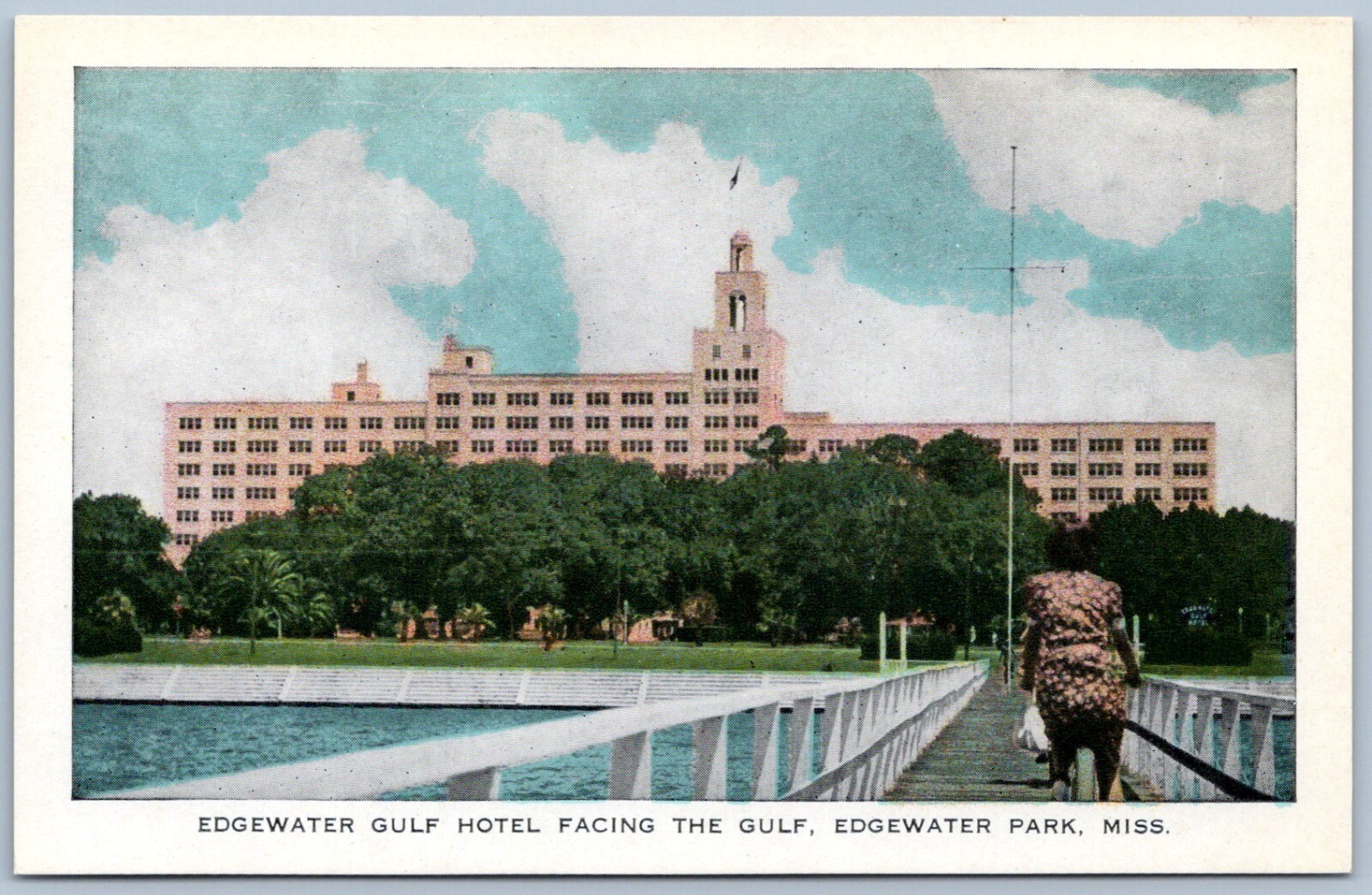 Postcard MS Biloxi Mississippi Edgewater Gulf Hotel West Beach MS07 | eBay