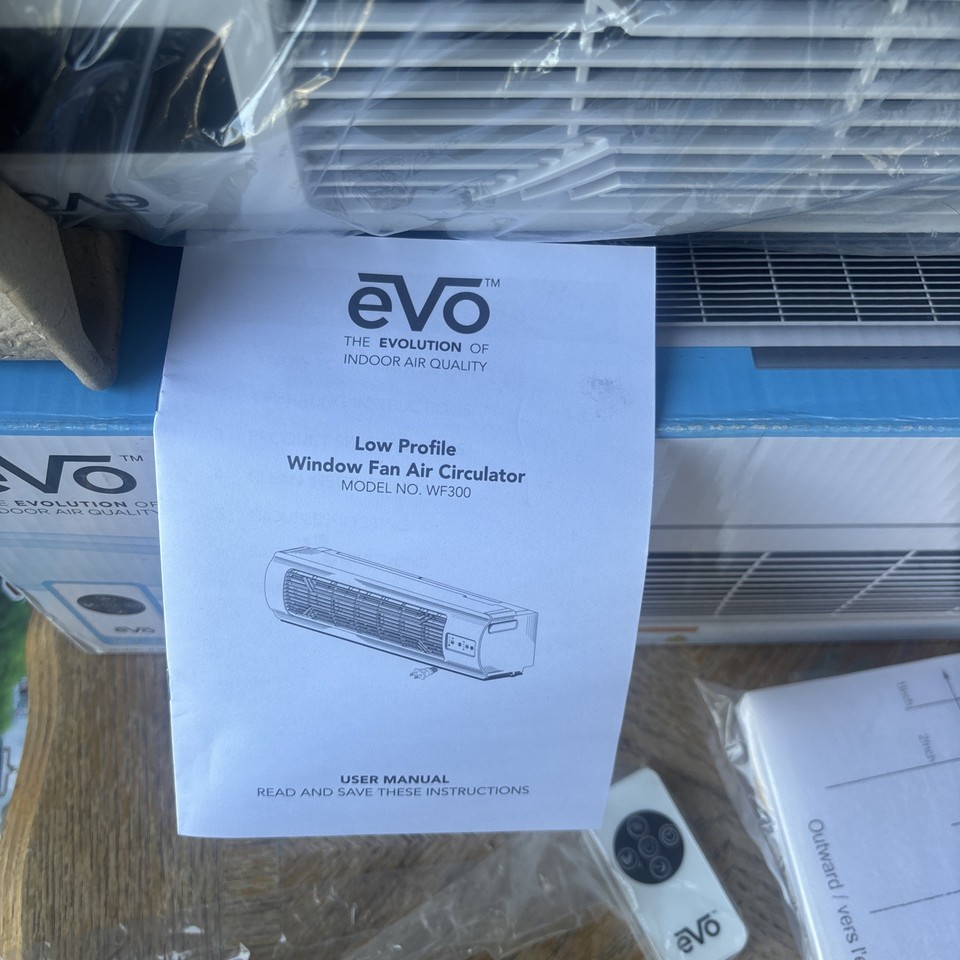 NEW EVO Low Profile Oscillating Window Fan Air Circulator 4-Speed ...
