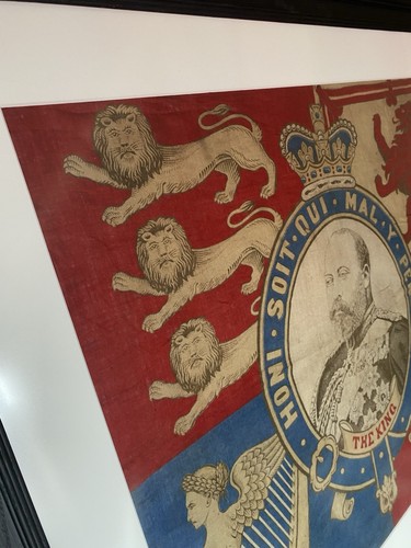 King Edward VII Coronation Flag 1902 , Framed Behind Glass , Extremely ...