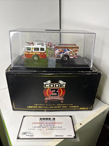 Code 3, FDNY Seagrave Squad 61. 911 Tribute Truck Rare 1/64 SCALE | eBay