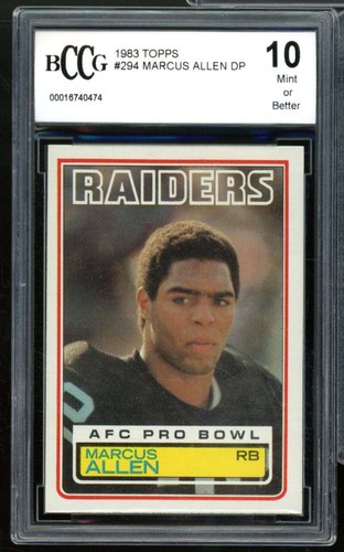 1983 Topps #294 Marcus Allen Rookie Card BGS BCCG 10 Mint+ 310425745876 ...
