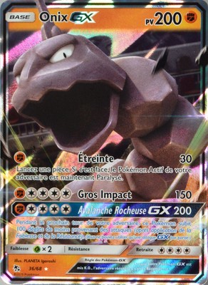 carte Pokémon 36/68 Onix GX 200 PV SL11.5 - Soleil et Lune - Destinées ...