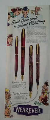 1946 Wearever Zenith and Pacemaker pen pencil set vintage ad | eBay
