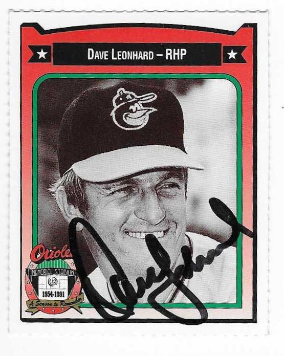 DAVE LEONHARD 1991 CROWN AUTOGRAPHED SIGNED # 260 BALTIMORE ORIOLES | eBay