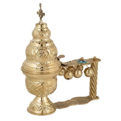 Christian Orthodox Church Liturgical Brass Hand Censer Katsion free ...