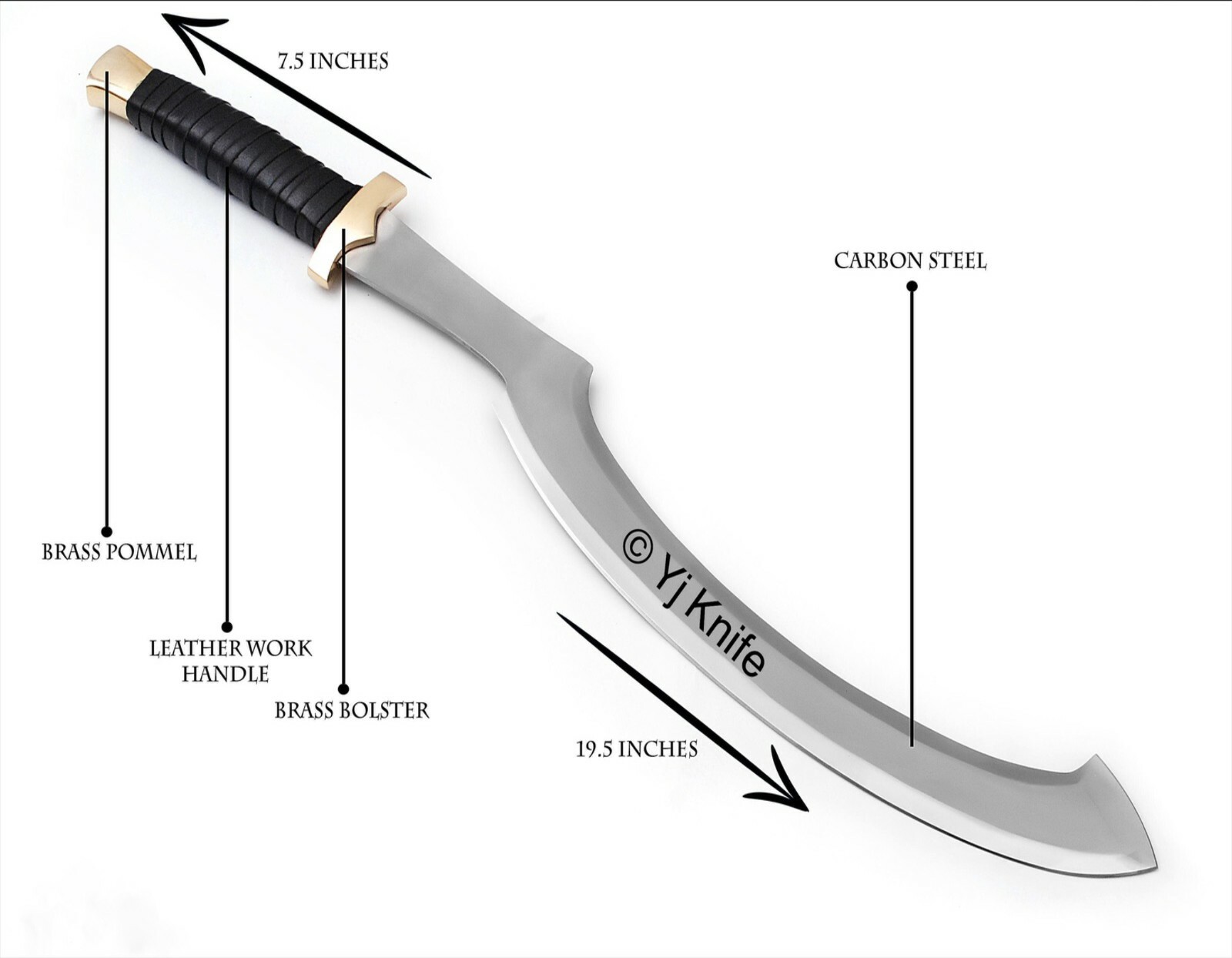 Khopesh, Sword Battle Ready, Handmade High Carbon Steel 27 Inches With ...