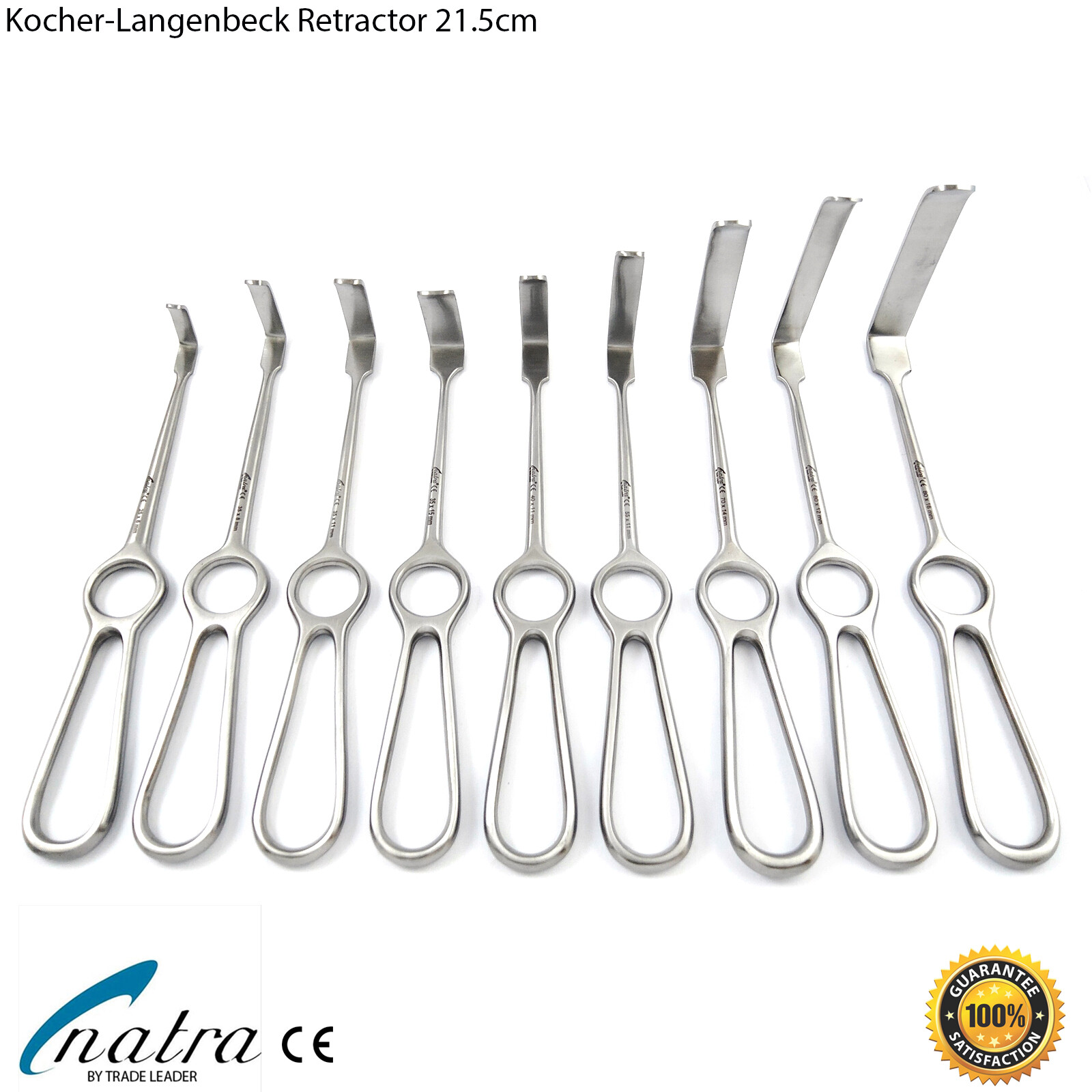 Retractor Kocher LANGENBECK wound retractors 21 cm blunt prong surgery ...