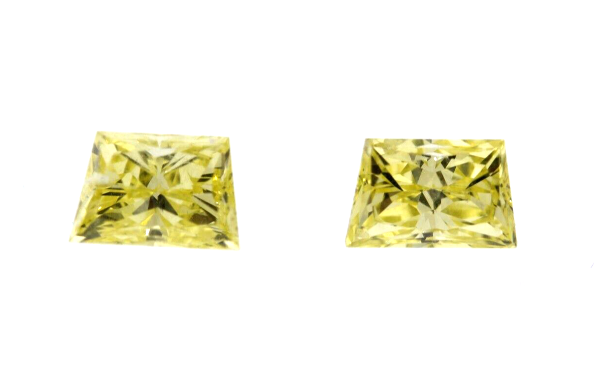 Trapezoide Pair Loose Yellow Diamonds