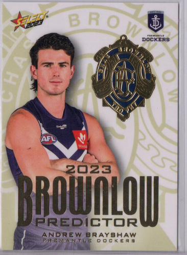 2023 FOOTY STARS GOLD BROWNLOW PREDICTOR ANDREW BRAYSHAW FREMANTLE 209/ ...