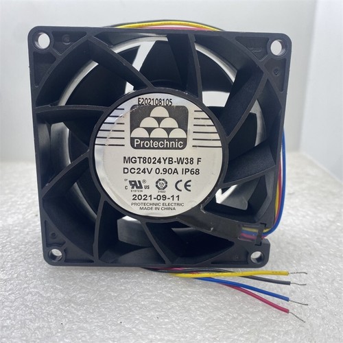1 PCS Protechnic Fan MGT8024YB-W38 F DC24V 0.90A 8cm 4 wire Waterproof ...
