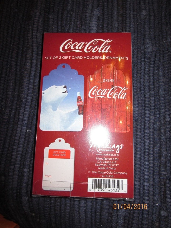 New ! 2PK Coca-Cola Gift Card Holders Ornaments COKE | eBay
