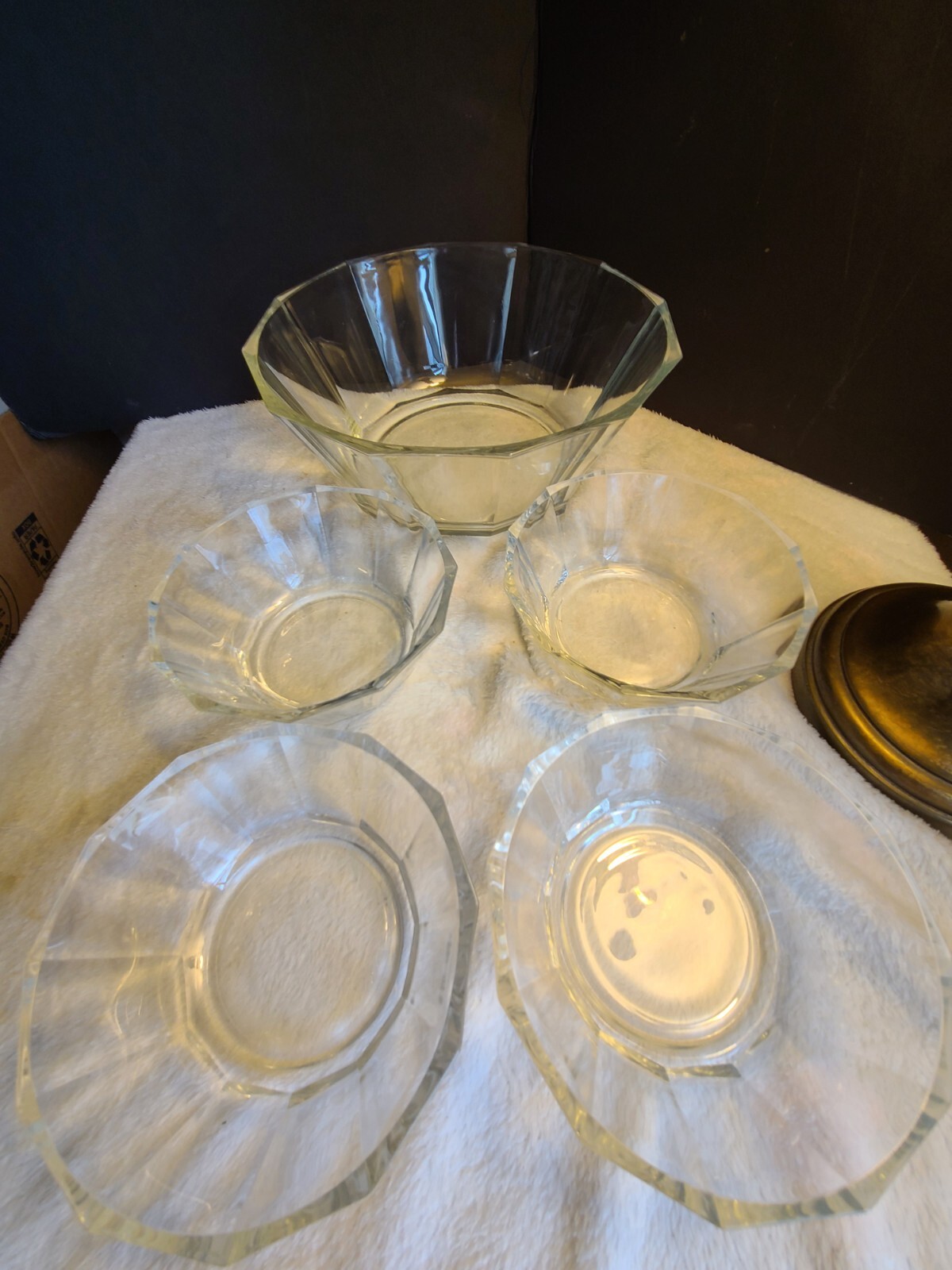 Vintage Bormioli Rocco Glass Serving Bowl Set Glass Paneled Made In ...