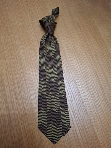Men Stunning Silk Tie by Molteni Gabriele Brown /Yellow Herring Bone ...