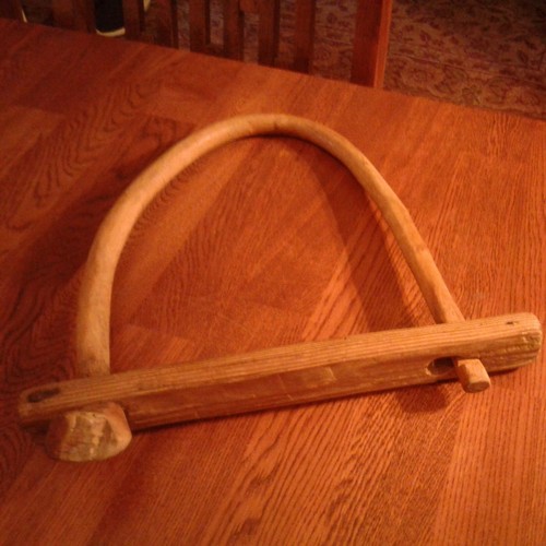 ANTIQUE PRIMITIVE HAND MADE WOOD GOAT & SHEEP YOKE COLLAR 19TH CENTURY ...