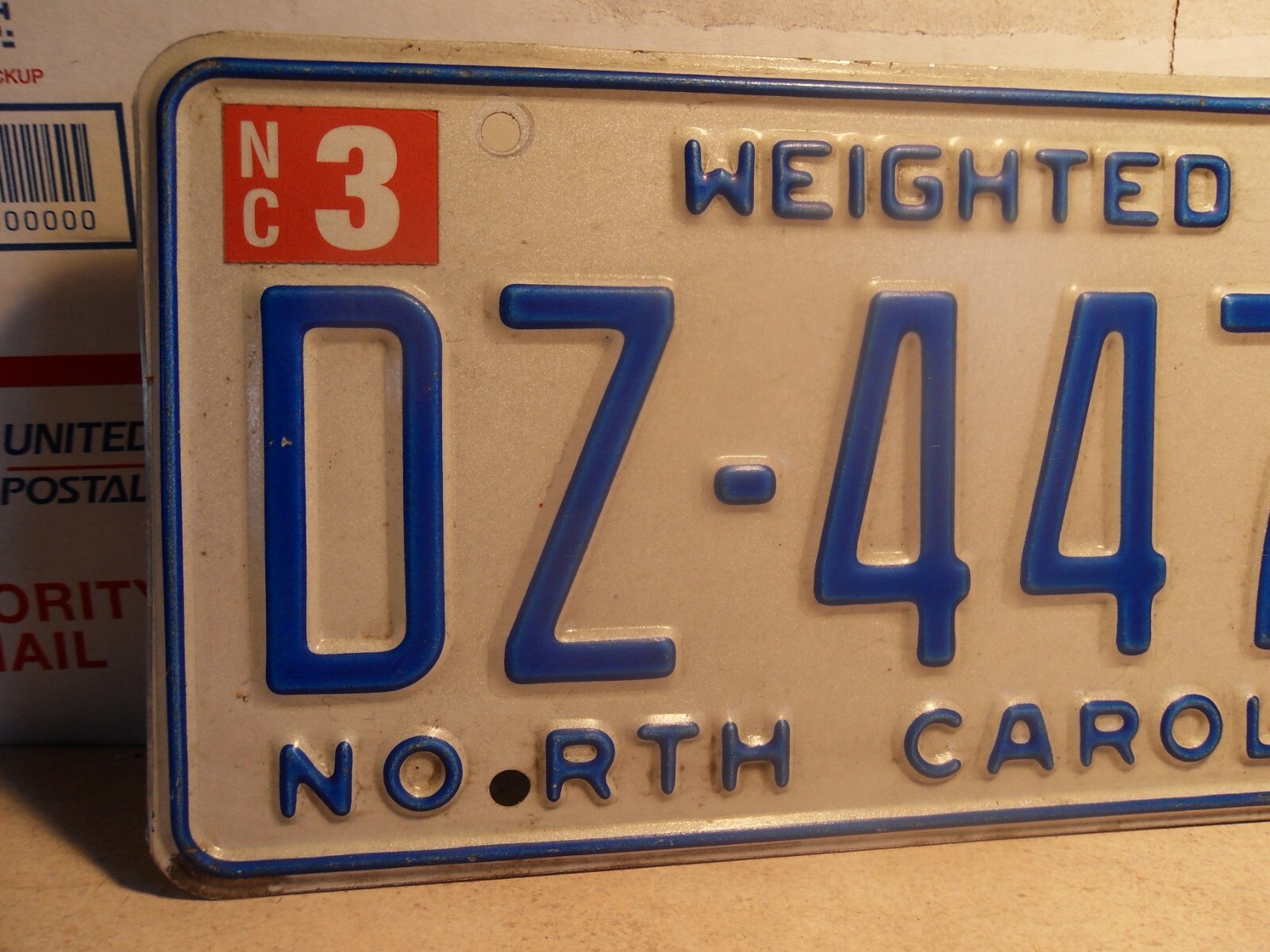 2014 ORIGINAL RARE NORTH CAROLINA LICENSE PLATE WEIGHTED TAG # DZ-4478 ...