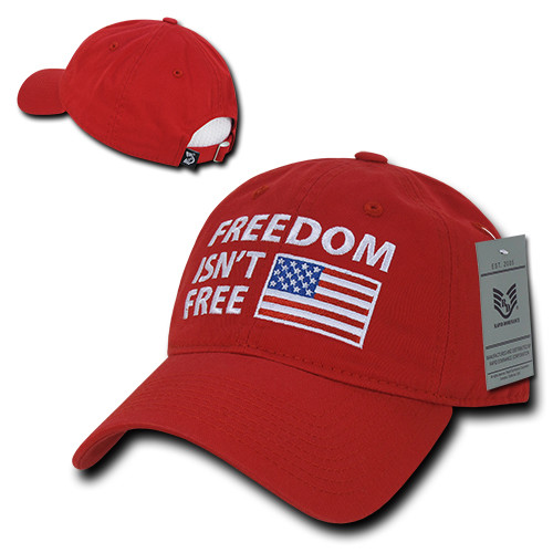 Freedom Isn't Free USA American Flag Washed Cotton Polo Baseball Dad ...