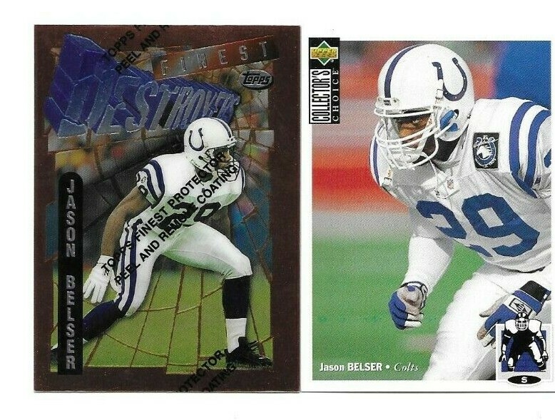 INDIANAPOLIS COLTS OKLAHOMA SOONERS 2 JASON BELSER FOOTBALL CARDS SEE ...