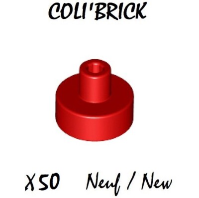 Lego 20482 - 50x tile round 1x1 with bar and pin holder - Rouge Red ...