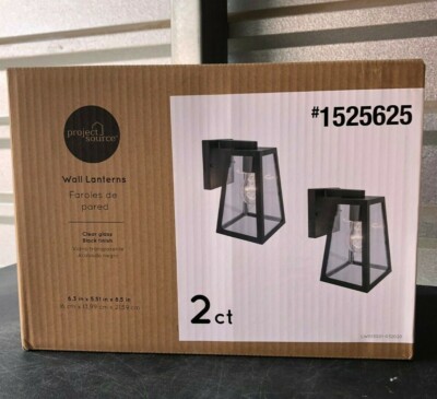 2-Pack Project Source 8.5-in Black Outdoor Wall Light | eBay
