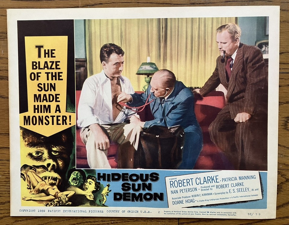 Original HIDEOUS SUN DEMON lobby card SET 11 x 14 Complete Set of 8! | eBay
