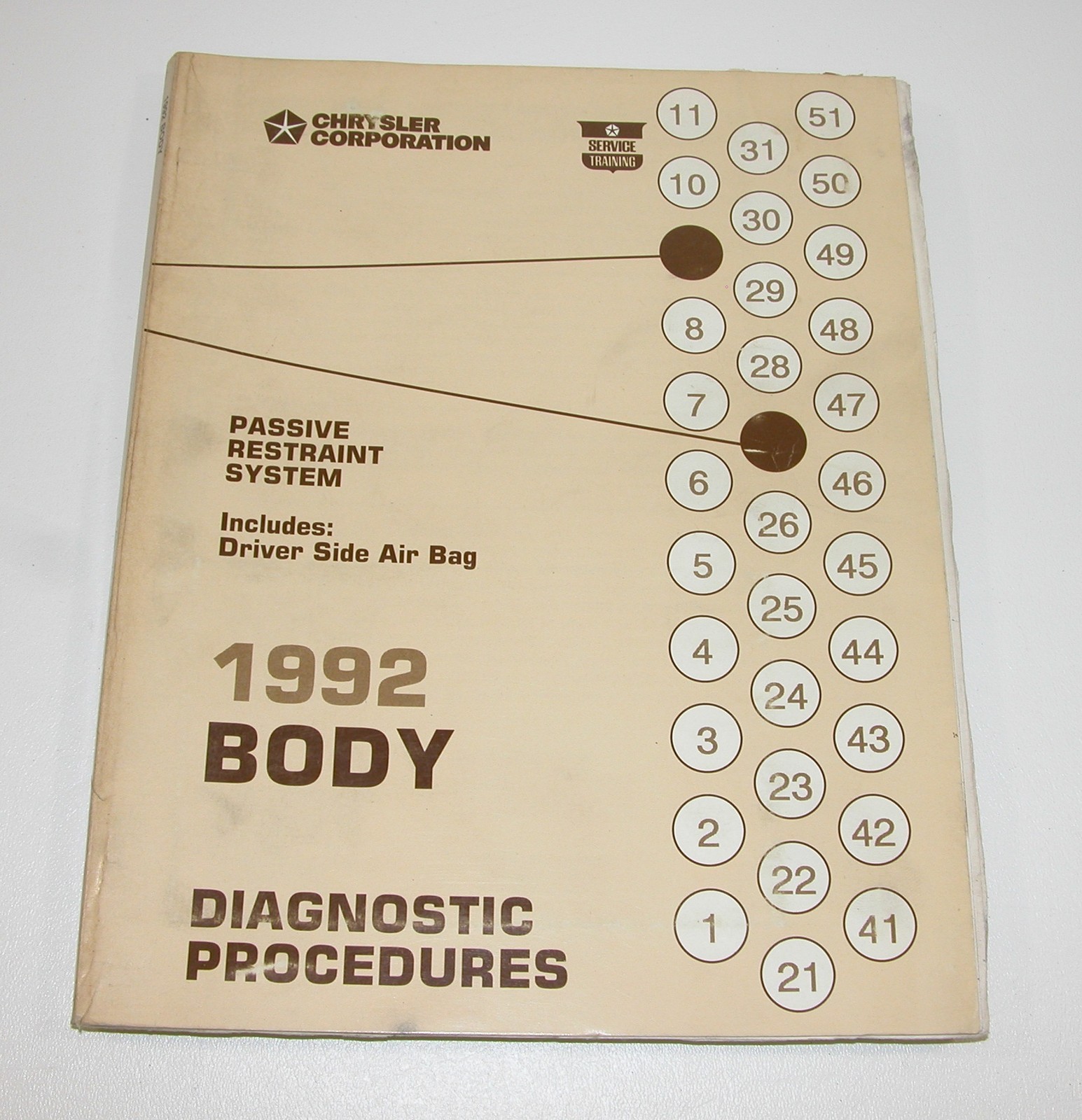 1992 Chrysler Passive Restraint System Diagnostic Procedures Manual ...