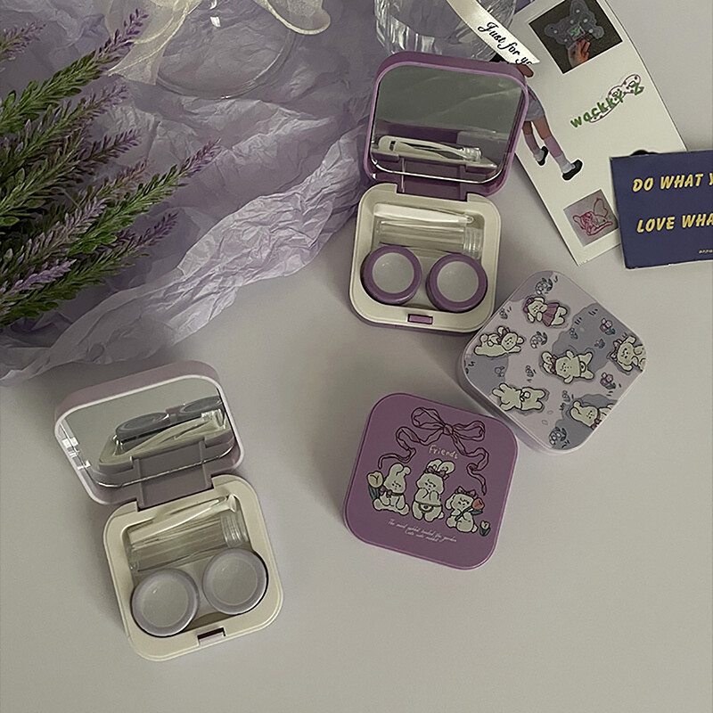 Lovely Contact Lens Case For Girl Portable Mini Contact Lens Box Travel ...