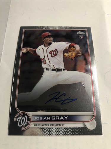 Josiah Gray 2022 Topps Chrome Signed On-Card Auto Rookie Card RC ...