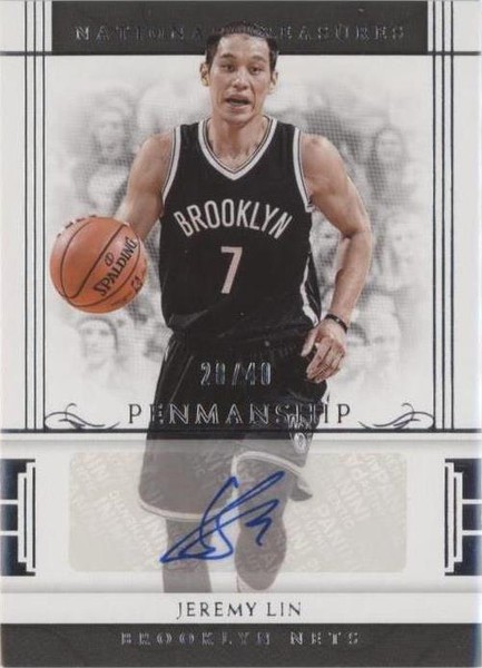 2016-17 Panini National Treasures - Penmanship #37 Jeremy Lin /40 (AU ...