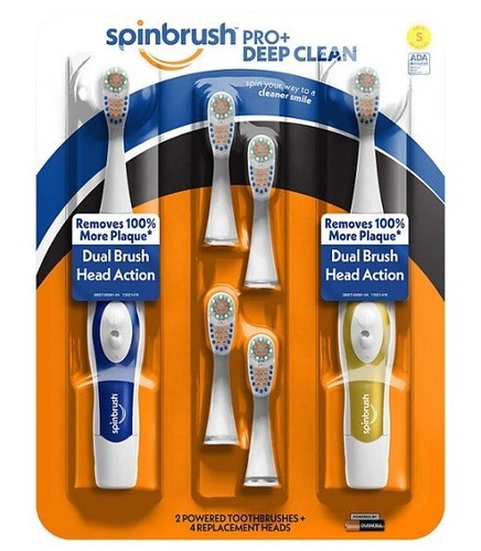 Spinbrush Pro+ Battery Toothbrush Twin Pack | eBay