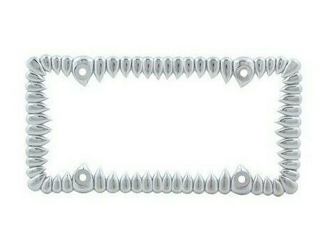 3D Chrome Metal Shark Teeth Car Truck SUV License Plate Frame | Rear