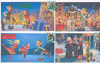 JVC CACHETS - 2022 HOLIDAY ELVES FIRST DAY COVER FDC VERY L.E. OF 15 ...