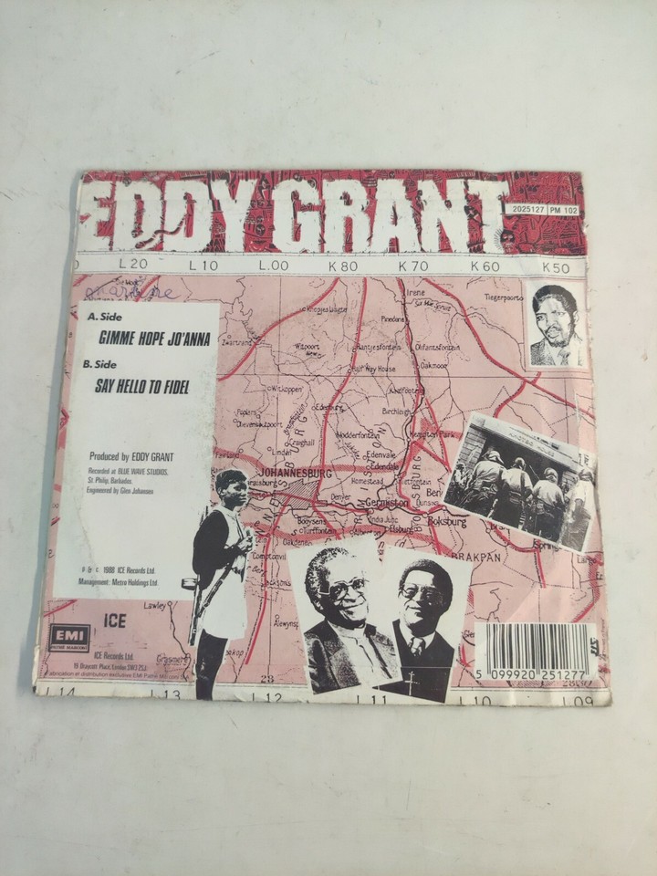 N1766 Vinyl 45-tours Eddy Grant Gimme Hope Jo'Anna , Say Hello Toi ...