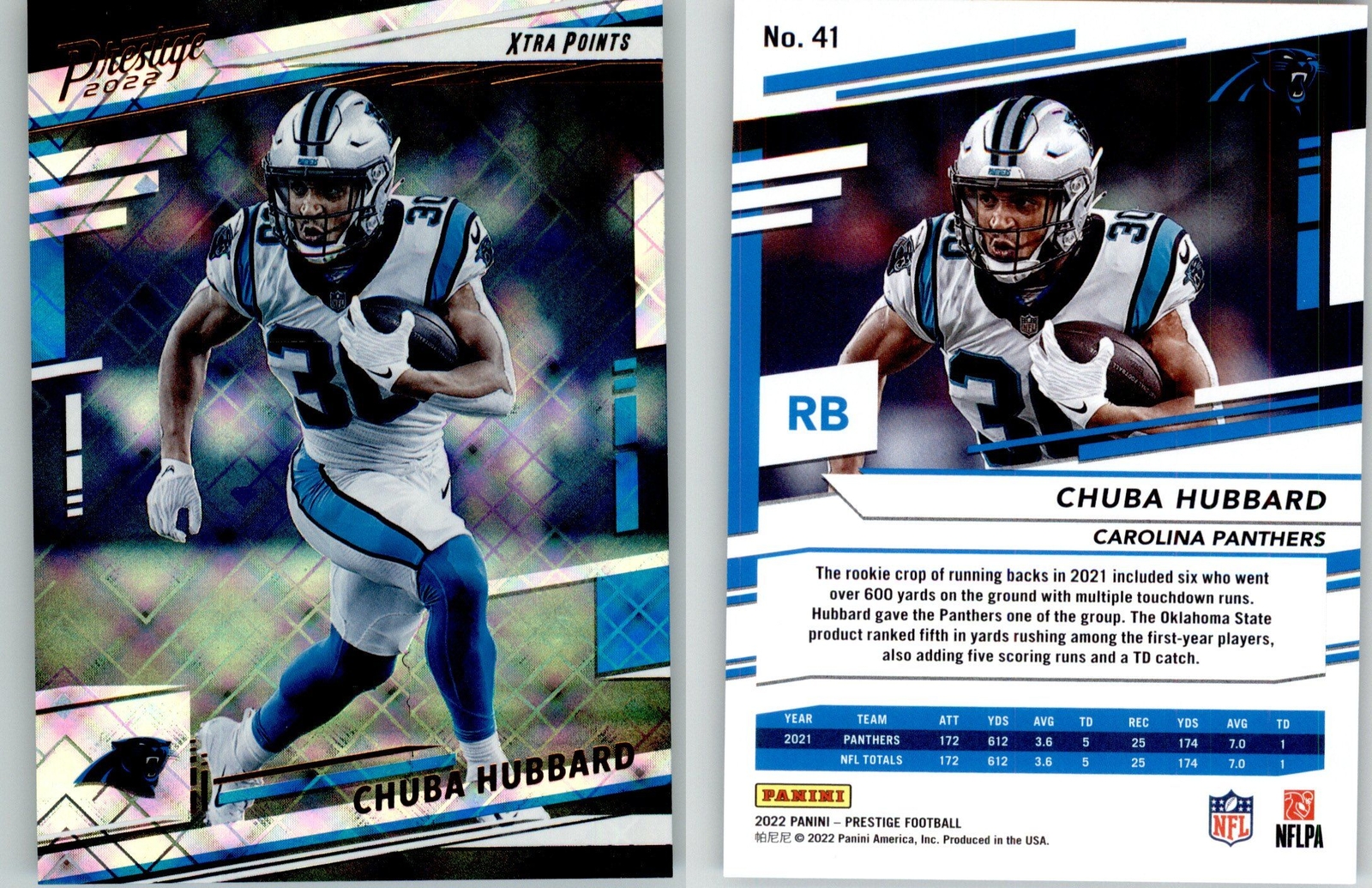 Chuba Hubbard 2022 Prestige Xtra Points Diamond #41 Panthers | eBay