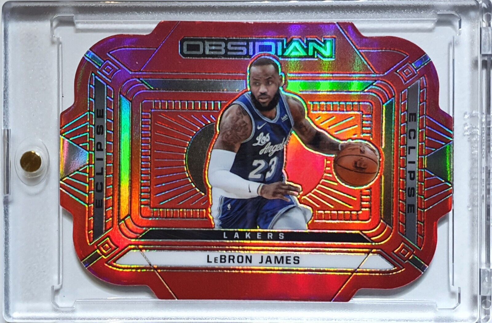 2020 Panini Obsidian LeBron James #10 RED FLOOD Eclipse Die Cut - Rare ...