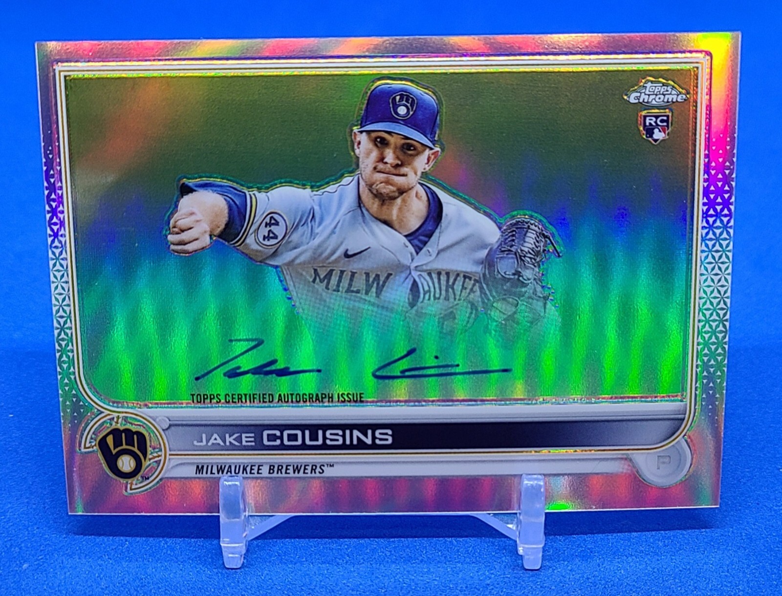 2022 Topps Chrome Jake Cousins Refractor Auto /499 RC Brewers | eBay