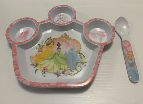Disney Princesses Making My Own Magic Plate & Spoon Belle Tiana ...