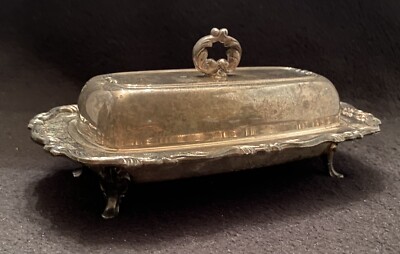 Vintage ONEIDA SILVER PLATED BUTTER DISH-"Georgian Scroll" Pattern-*AS ...