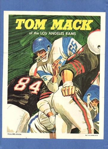 1970 Topps Football Set TOM MACK Insert Poster # 7 | eBay