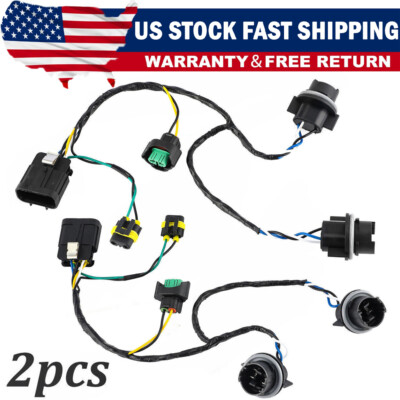 Headlight Wiring Harness x2 For 2007-2013 Chevrolet Silverado 2500 HD ...