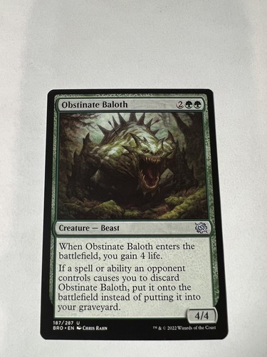 MTG Obstinate Baloth Brothers War 187/287 Regular Uncommon Non-Foil ...