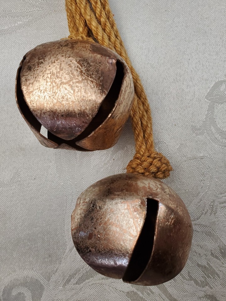 Sleigh Jingle Bells 5 On Rope Home Decor Christmas Door Knob Hanger ...