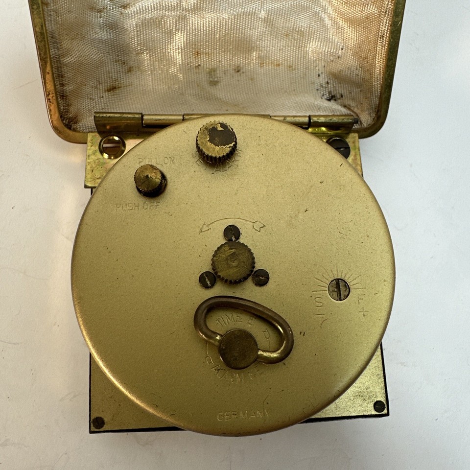 Vintage Seth Thomas Travel Alarm Clock Running Clamshell Case Windup | eBay